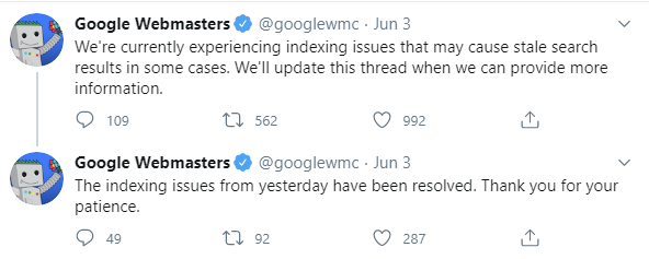 Google Is Currently Experiencing Indexing Problems Google Is Currently Experiencing Indexing Problems